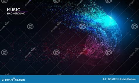 Music Background Line Flow Vector Particle Big Data Visualisation Of