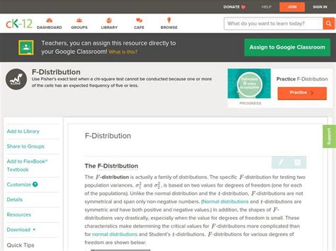 Ck 12 Statistics F Distribution Unit Plan For 11th 12th Grade Lesson Planet