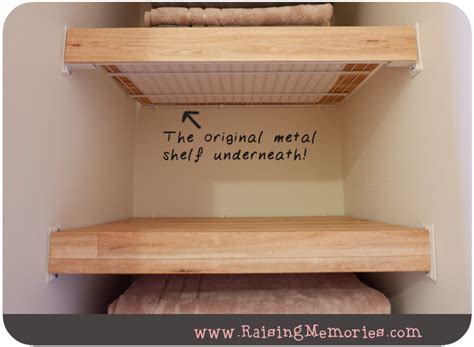 Diy Faux Wood Floating Shelves And Cariloha Bamboo Towels