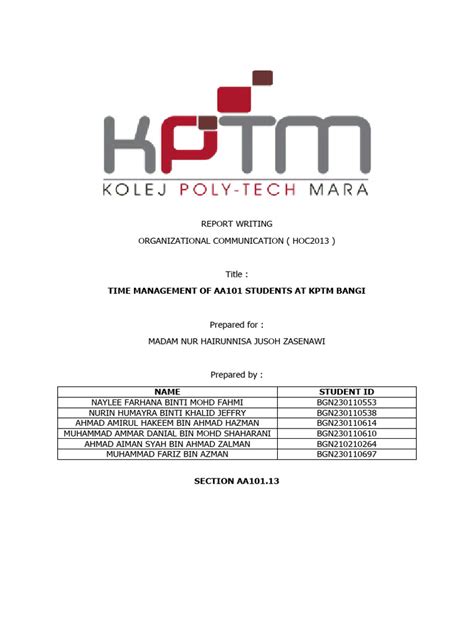 Report Writing Hoc Pdf Time Management Professional Skills