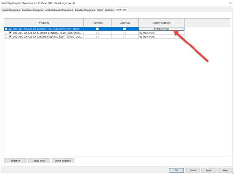 Revit Model Aggregation Using Visibility Graphics Override