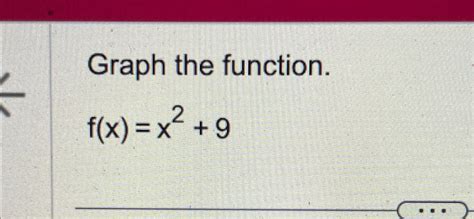 Solved Graph The Function F X X2 9 Chegg Com