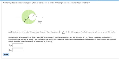 Solved A Uniformly Charged Nonconducting Solid Sphere Of