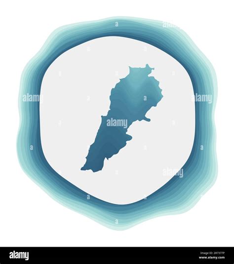 Lebanon Logo Badge Of The Country Layered Circular Sign Around Lebanon Border Shape Beautiful