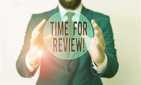 Handwriting Text Writing Time For Review Concept Meaning Formal Assessment Of Something With