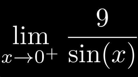 How To Compute A One Sided Limit With A Sine Function YouTube