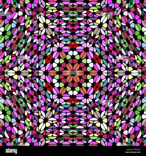 Abstract Stone Mosaic Background Psychedelic Floral Vector Design From Colorful Shapes Stock