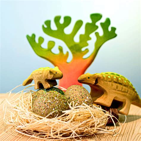 Bumbu Toys Wooden Dino Eggs Ankylosaurus Australia — Oskars Wooden Ark