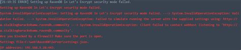 Nosql Ravendb Make Sure The Port Is Open Stack Overflow