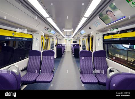 Interor Of The First Class Car Of A Hyundai Rotem Emu Running On The East Rail Line Of The Mtr