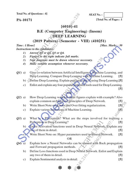 Be Computer Engineering Semester 8 2023 February Deep Learning 2019 Pattern Pdf Deep
