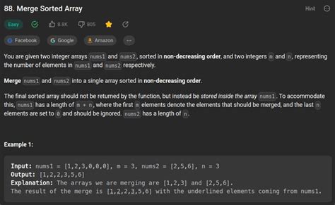 【leetcode】merge sorted array 把兩個陣列縫起來 陣列、雙指針、經典題 都會阿嬤 weikaiwei