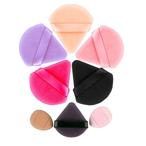 8 Pcs Triangle Powder Puff Set For Makeup Ultra Soft Velour Mini