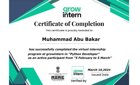 pythonprogramming pythondeveloper internship internshipcompletion… muhammad abu bakar