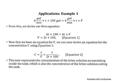 SOLUTION Differential Equations Mixture Example Application Of First Order Studypool