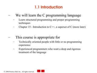 Introduction To C Language Chapter Ppt