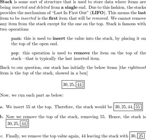 Assume That The Stack S Contains The Sequence Of Values 30 Quizlet