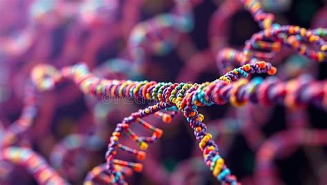 Colorful Double Helix Dna Strand Structure Stock Illustration