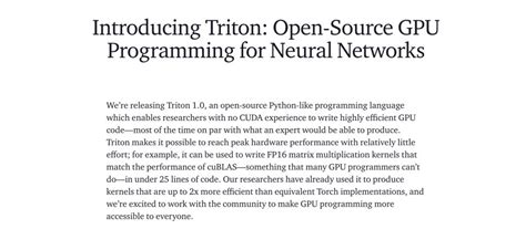 openai開源專用於開發神經網路的gpu程式語言triton ithome