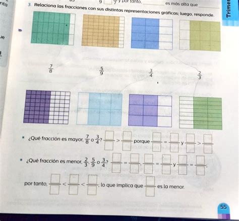 Solved Relaciona Las Fracciones Con Sus Distintas Presentaciones