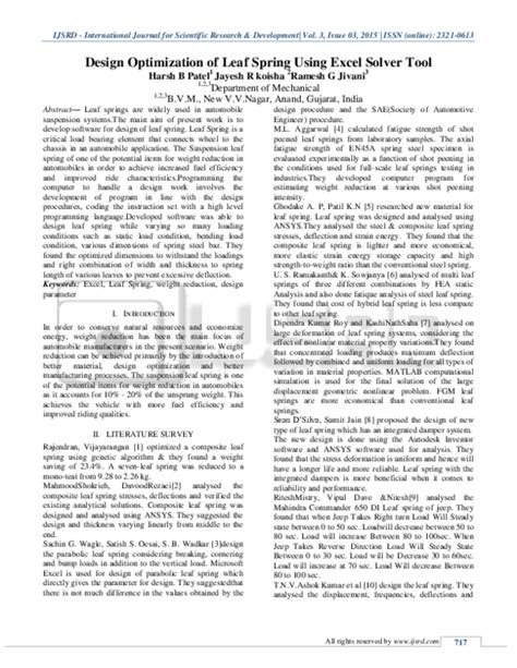 pdf design optimization of leaf spring using excel solver tool