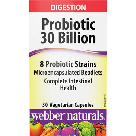 Webber Naturals Probiotic 30 Billion 8 Probiotic Strains 30 Vegetarian