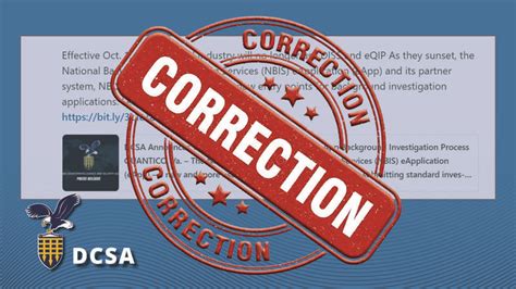 Defense Counterintelligence And Security Agency Dcsa On Linkedin Correction On July 7 A