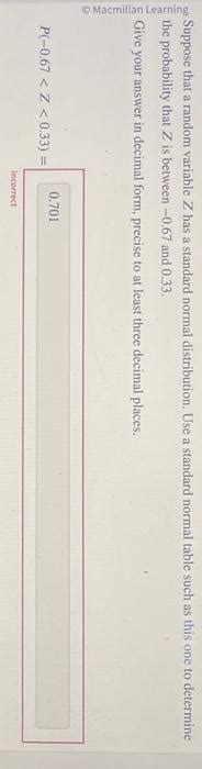 Solved Suppose That A Random Variable Z Has A Standard