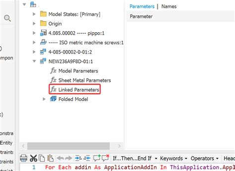 [bug report] exception clicking on linked parameters in ilogic model