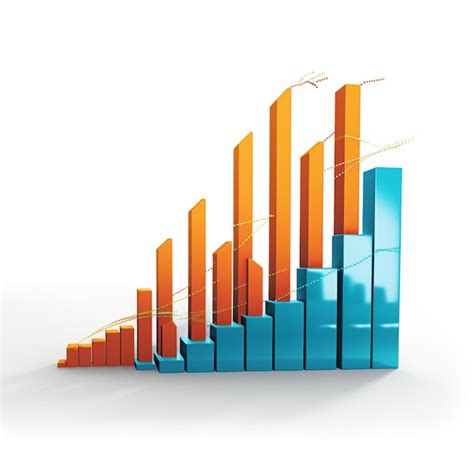 Premium AI Image There Is A Blue And Orange Bar Chart With A Red Arrow Generative Ai