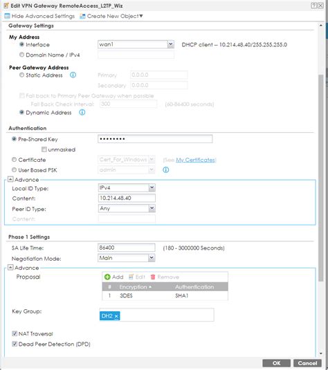 L TP Over IPSEC Parameters For Windows Native Client Zyxel Community