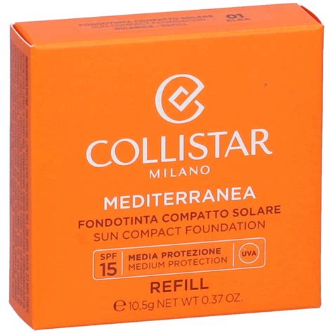 Collistar Mediterranea Fondotinta Compatto Solare Spf 15 Refill 01 Elba ...