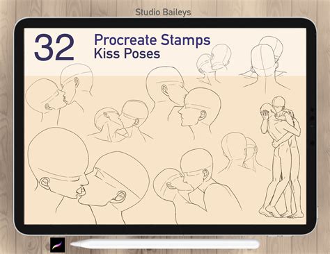 33 Procreate NSFW Manga Kiss Poses Procreate Anime Couple Etsy UK