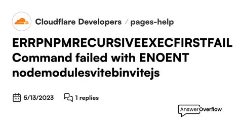 Errpnpmrecursiveexecfirstfail Command Failed With Enoent Node