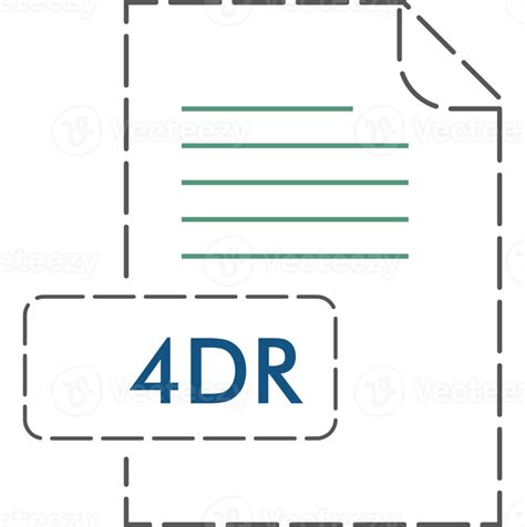 4dr File Format Icon Rounded Dashed Outline 65419977 Png