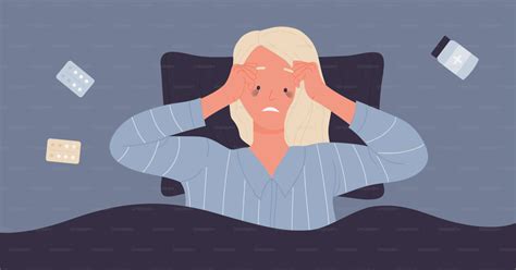 불면증이 있는 여자는 침대에 누워 있다 불면증으로 고통받는 만화 잠 못 이루는 여성 캐릭터 수면제 불면증 치료 수면 개념의 문제 벡터 Unsplash의 불면증 이미지