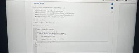solved jump to level 1when the given integer variable