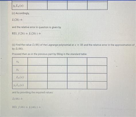 solved lagrange polynomials all numerical answers should
