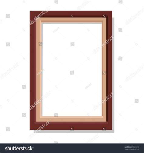 Simple Brown Rectangular Frame Isolated On Stock Vector Royalty Free