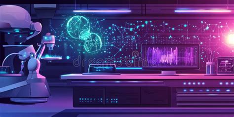A Futuristic Ai Powered Nanotechnology Research Lab Featuring Glowing