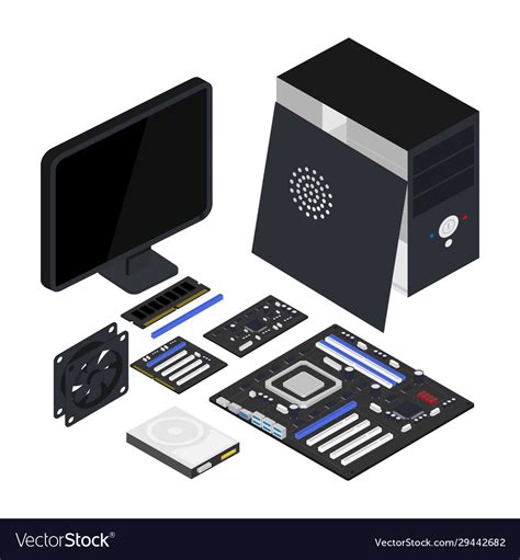 Computer Hardware Isometric Royalty Free Vector Image