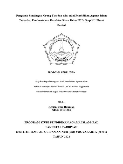 Peran Pengawasan Orang Tua Dan Pendidikan Agama Islam Terhadap Pembentukan Akhlak Anak Kelas X ...