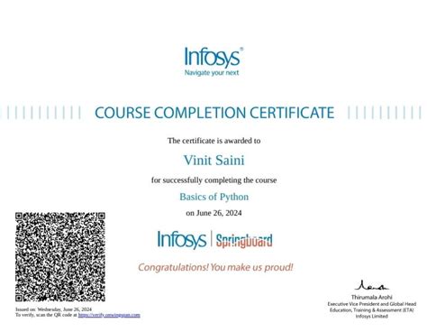 Vinit Saini On Linkedin Python Programming Learning Infosys