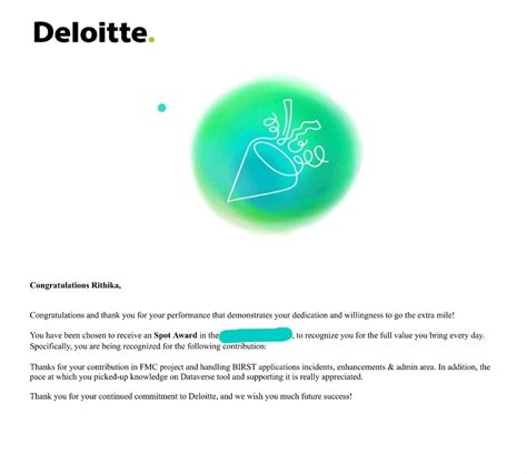 Gundam Rithika Reddy On Linkedin Spotaward Recognition Gratitude Deloitte