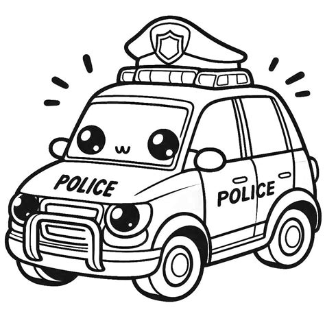 귀여운 경찰차 색칠공부 도안 3 2024 경찰차 어린이 미술 활동 자동차