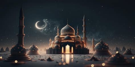 Premium Photo Ai Generated Illustration Festive Greeting Card For Muslim Holy Month Ramadan