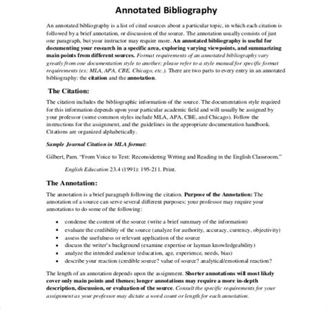 8 MLA Annotated Bibliography Template DOC PDF