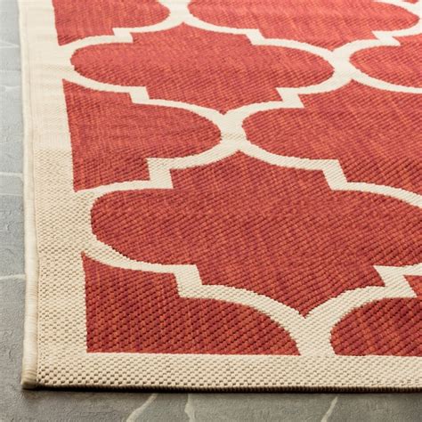 Safavieh Courtyard 8 X 11 Ft Redbone Indooroutdoor Geometric Area