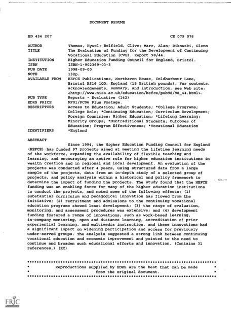 Pdf The Evaluation Of Funding For The Development Of Continuing