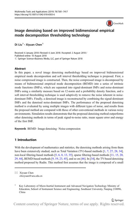 image denoising based on improved bidimensional empirical mode